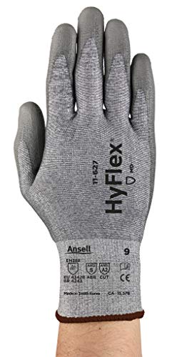 Ansell HyFlex 11-627 Lycra Light Duty Safety Glove with DSM Dyneema Technology, Abrasion/Cut Resistant, Size 10, Gray (Pack of 12 Pair)