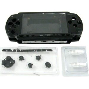 ostent full housing repair mod case + buttons replacement for sony psp 1000 console color black