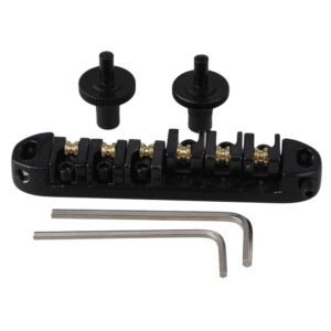 bqlzr black roller saddle bridge with posts and spanner for electric guitar