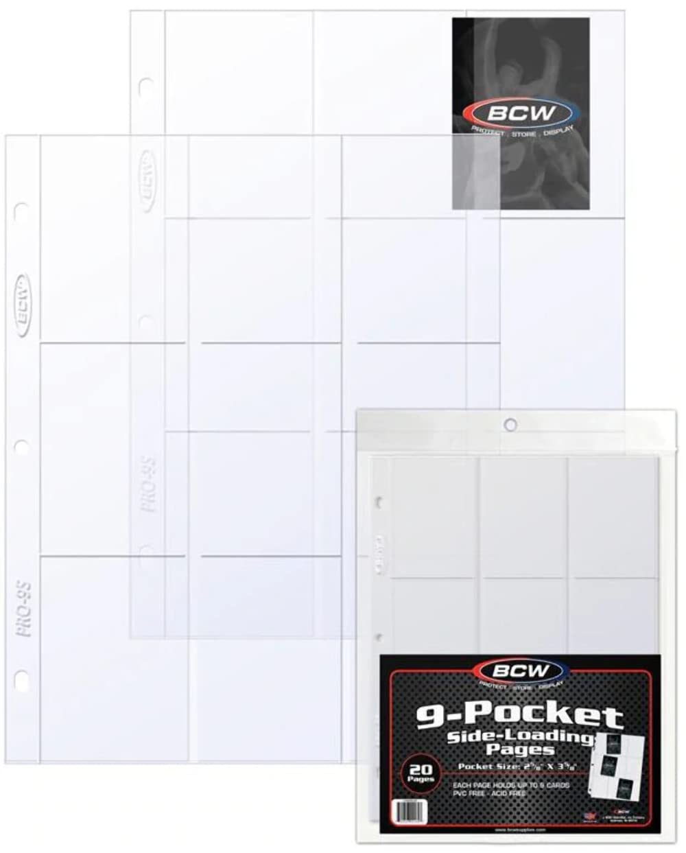 BCW 1-PRO9S-20 New Pro 9-Pocket Page - Side Load