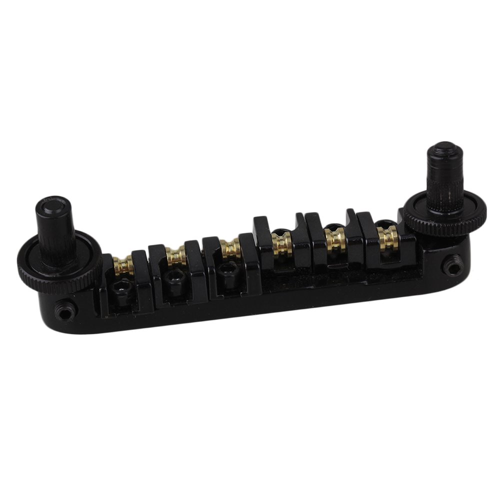 BQLZR Black Roller Saddle Bridge with Posts and Spanner For Electric Guitar