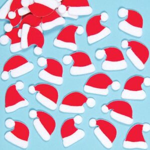 baker ross ef428 santa hat felt stickers - pack of 100, christmas self adhesives, perfect for children to decorate during festive arts and crafts for kids