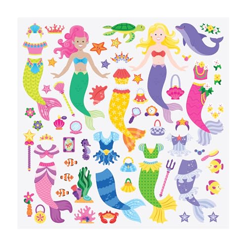 Melissa & Doug Puffy Sticker Activity Book: Mermaids - 65 Reusable Stickers - FSC Certified