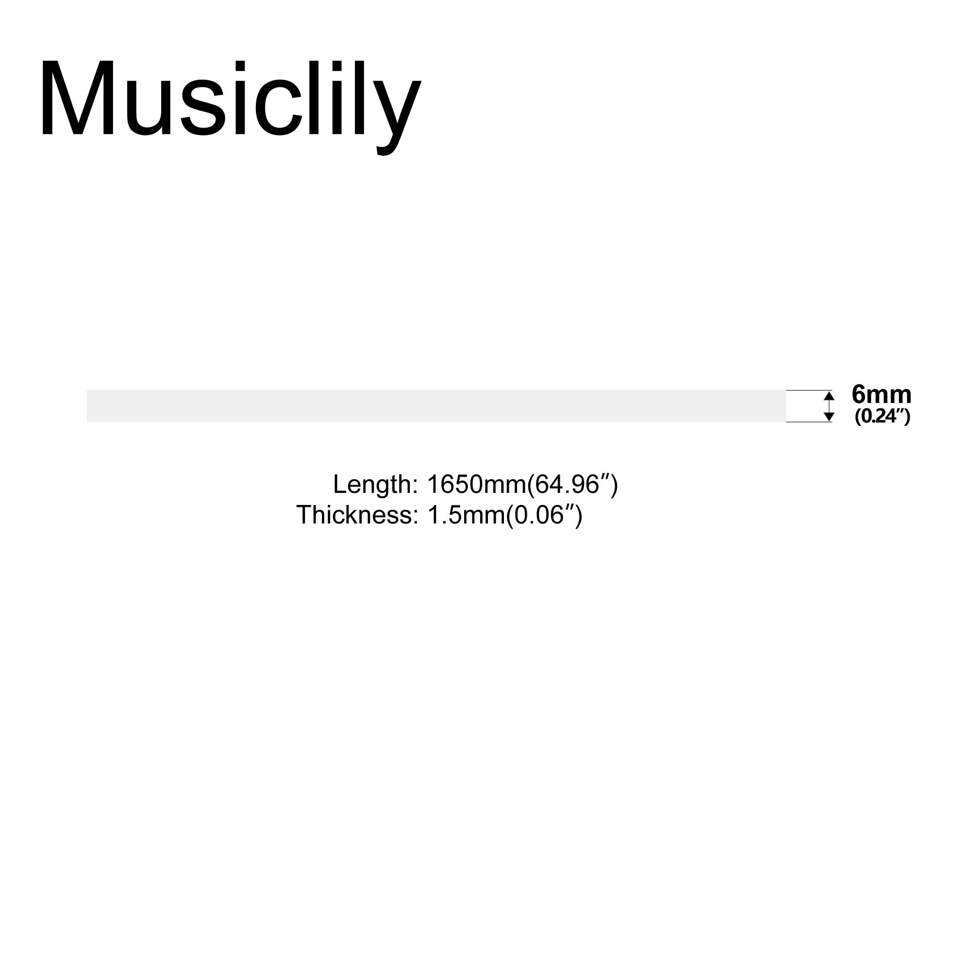 Musiclily 1650mm Plastic Acoustic Guitar Binding Purfling Strip for Acoustic Classical Guitar, White