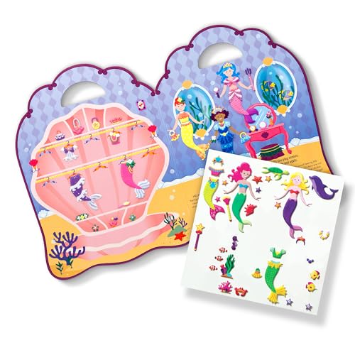 Melissa & Doug Puffy Sticker Activity Book: Mermaids - 65 Reusable Stickers - FSC Certified