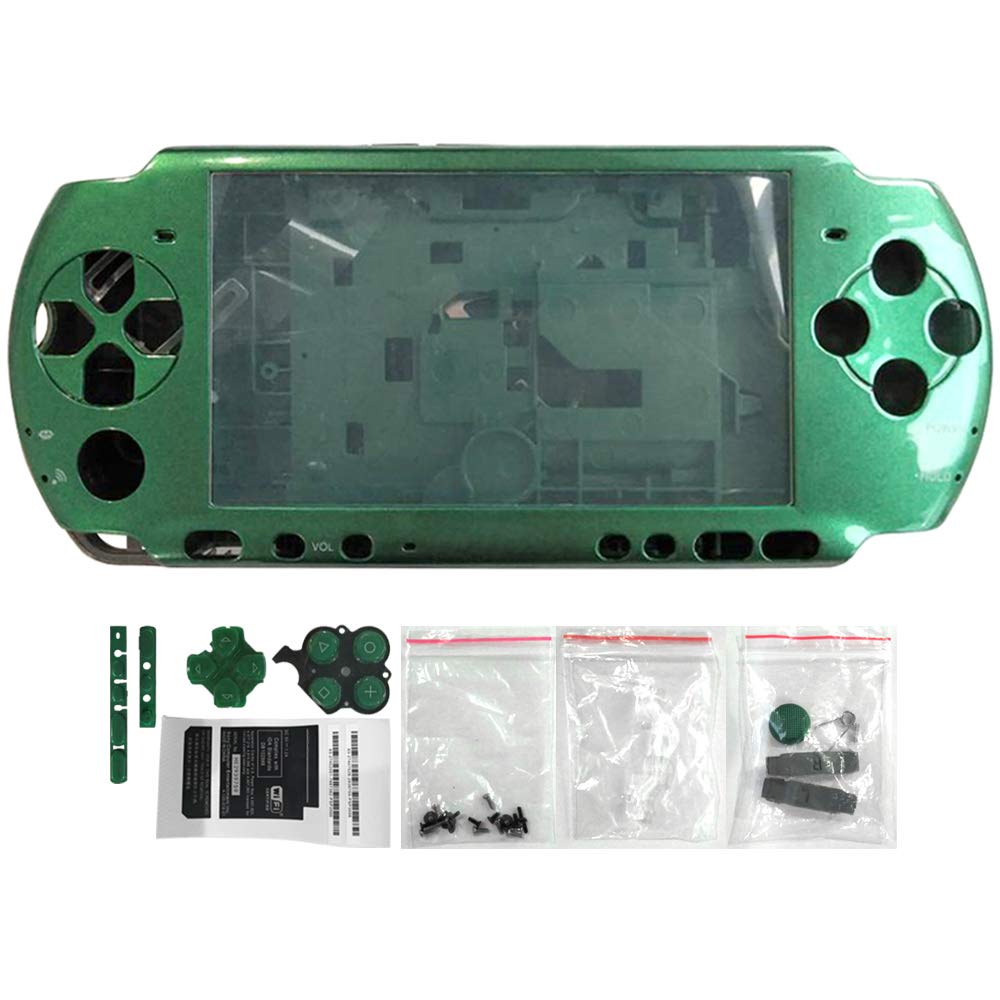 OSTENT Full Housing Shell Faceplate Case Repair Replacement for Sony PSP 3000 Console Color Green