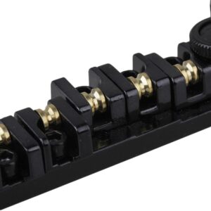 BQLZR Black Roller Saddle Bridge with Posts and Spanner For Electric Guitar