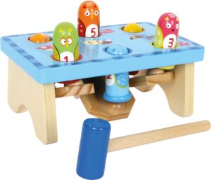 small foot wooden toys smack the bird knock playset with hammer designed for children ages 18 months