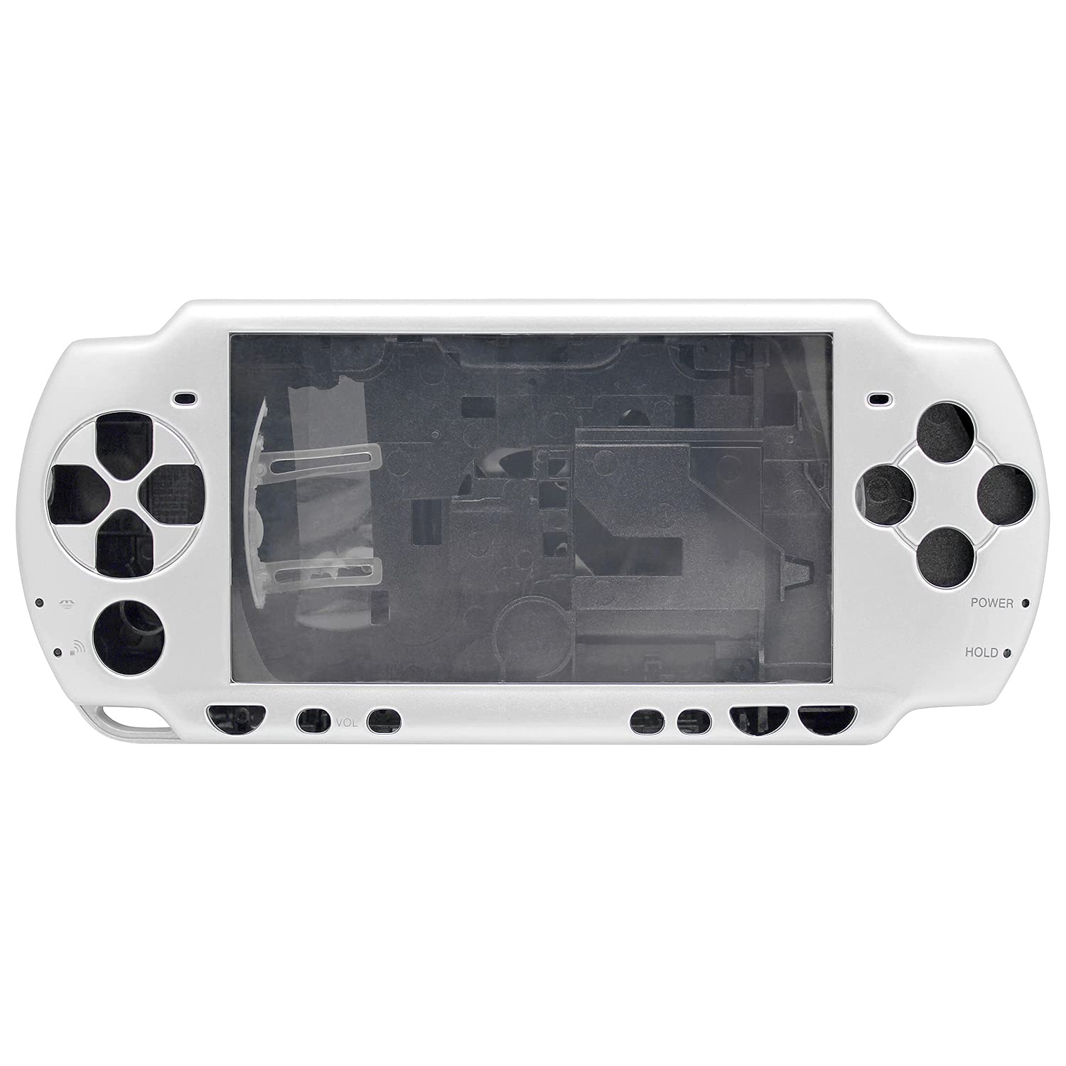 OSTENT Full Housing Shell Faceplate Case Parts Replacement for Sony PSP 2000 Console Color Silver