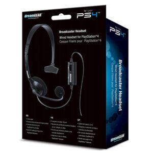 dreamGEAR Broadcaster Wired Headset for the PS4 with Flexible Boom Microphone and Inline Volume/Mute Control