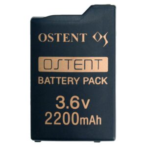 ostent high capacity quality real 2200mah 3.6v lithium ion li-ion polymer rechargeable battery pack replacement upgraded version for sony psp 1000 psp-280 console video games