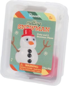 toysmith melting snowman – reusable putty slime kit with snowman accessories – build, melt & rebuild fun – desk toy & holiday gift for kids – christmas stocking stuffer – ages 5+