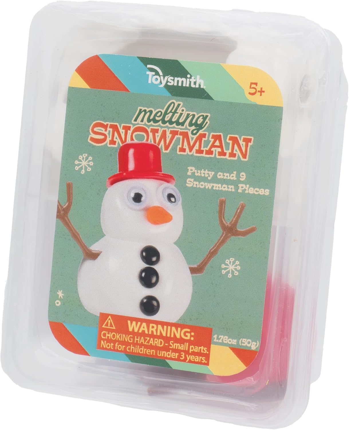 Toysmith Melting Snowman – Reusable Putty Slime Kit with Snowman Accessories – Build, Melt & Rebuild Fun – Desk Toy & Holiday Gift for Kids – Christmas Stocking Stuffer – Ages 5+