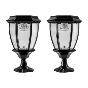 kendal large outdoor solar powered led light lamp (black)