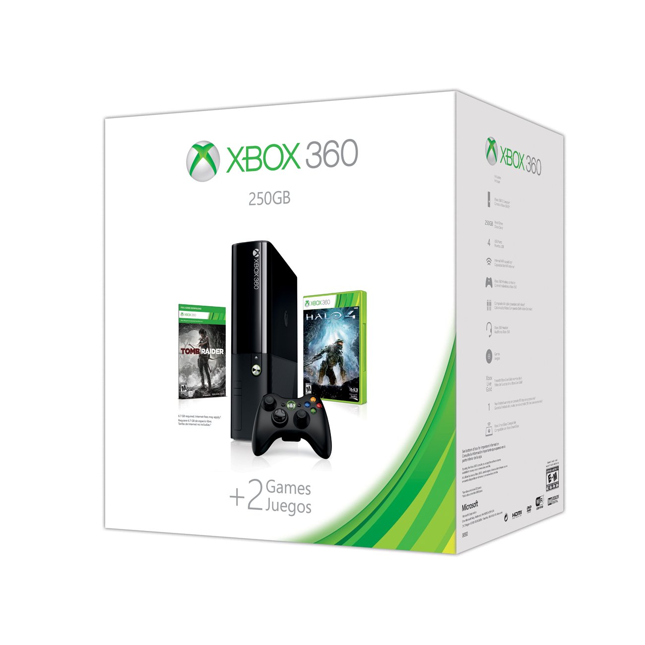 Microsoft Xbox 360 E 250GB-1P Bndl EN/ES NA Hdwr NTSC WC - Xbox 360