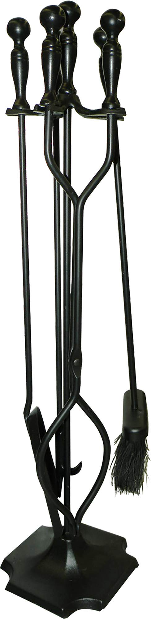 ShelterLogic 90390 Fireplace Toolset and Metal Hearth Accessory, Black