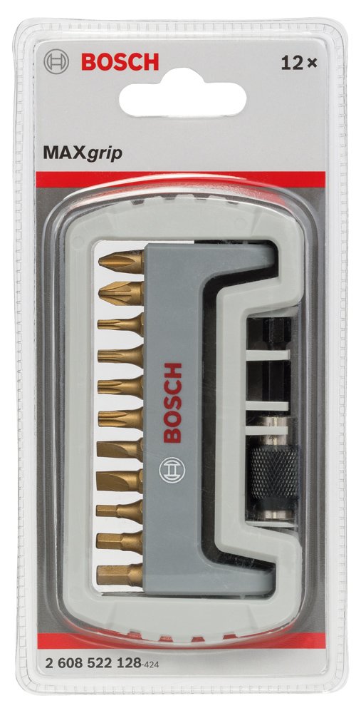 Bosch 2608522128 Screwdriver Bit Set "Max Grip" with Quick Change Holder 12 Pcs