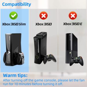 OSTENT 3 in 1 USB Cooling Fan + Console Controller Stand for Microsoft Xbox 360 Slim