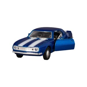 kinsmart 1967 chevy camaro z28 classic blue w/race strips 5" 1:37 scale die cast metal toy