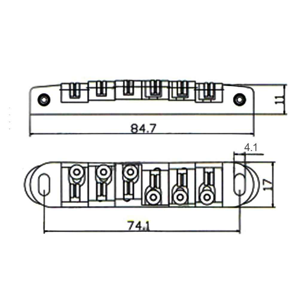 BQLZR Black Roller Saddle Bridge with Posts and Spanner For Electric Guitar