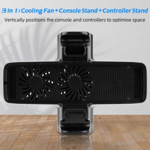 OSTENT 3 in 1 USB Cooling Fan + Console Controller Stand for Microsoft Xbox 360 Slim