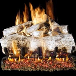 peterson real fyre 30-inch mountain birch log set with vented g45 burner