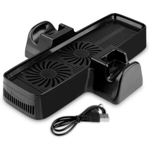 ostent 3 in 1 usb cooling fan + console controller stand for microsoft xbox 360 slim