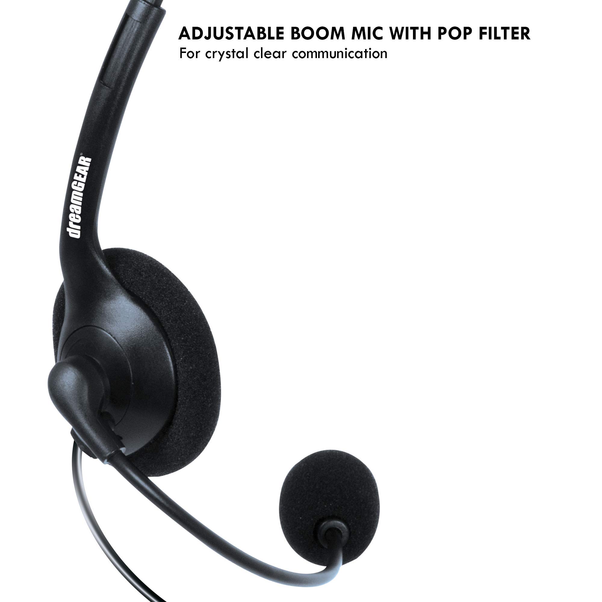 dreamGEAR Broadcaster Wired Headset for the PS4 with Flexible Boom Microphone and Inline Volume/Mute Control