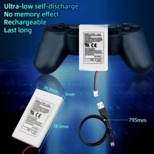 OSTENT 3.7V 1800mAh Rechargeable Li-ion Battery Pack Replacement for Sony PS3 Wireless Bluetooth Controller