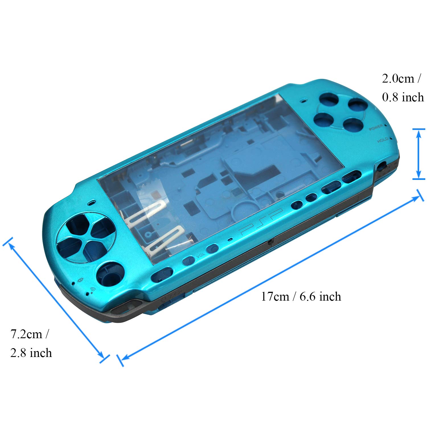 OSTENT Full Housing Shell Faceplate Case Repair Replacement for Sony PSP 3000 Console Color Blue