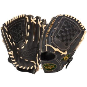 louisville slugger 12-inch fg dynasty baseball infielders gloves, black, left hand throw