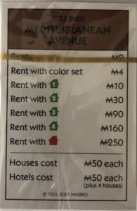 hasbro monopoly card pack (deeds/titles, chance, community chest) - new monopoly currency symbol