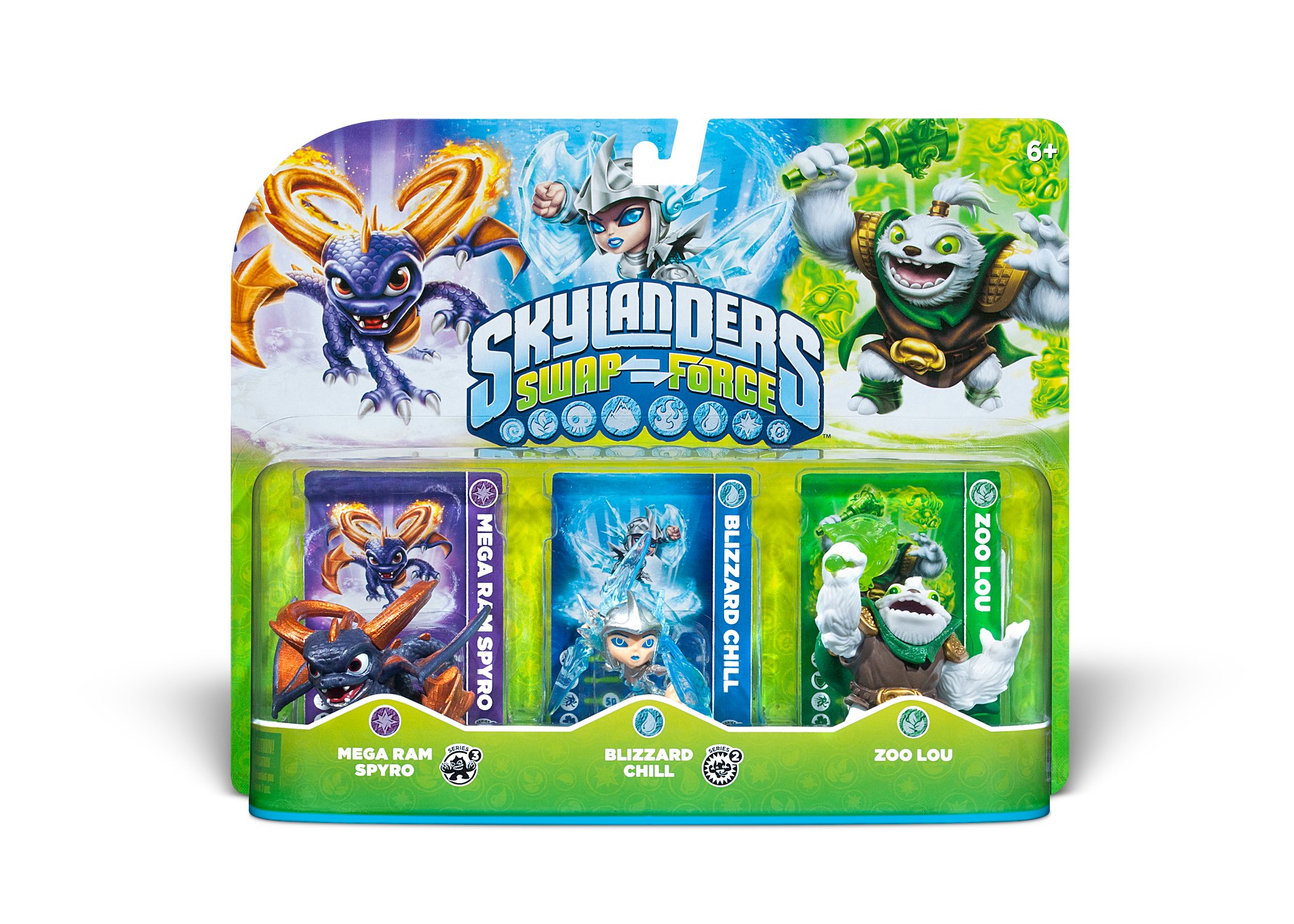 Skylanders SWAP Force Triple Character Pack: Mega Ram Spyro, Blizzard Chill, Zoo Lou