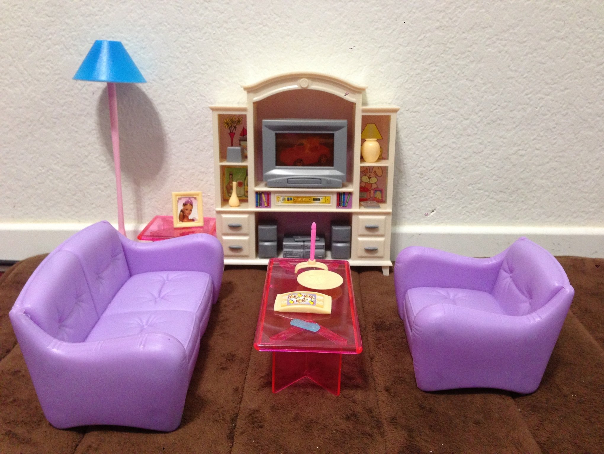 My Fancy Life 24012 Dollhouse Furniture, Living Room with TV/DVD Set and Show Case Play Set