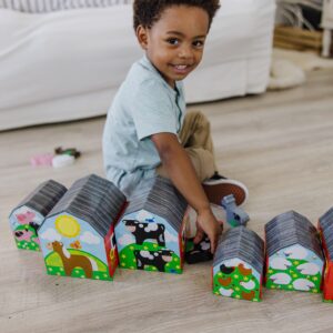 Melissa & Doug Nesting and Sorting Barns and Animals With 6 Numbered Barns and Matching Wooden Animals - Numbers Learning Toys, Sorting And Stacking Toys For Toddlers Ages 2+