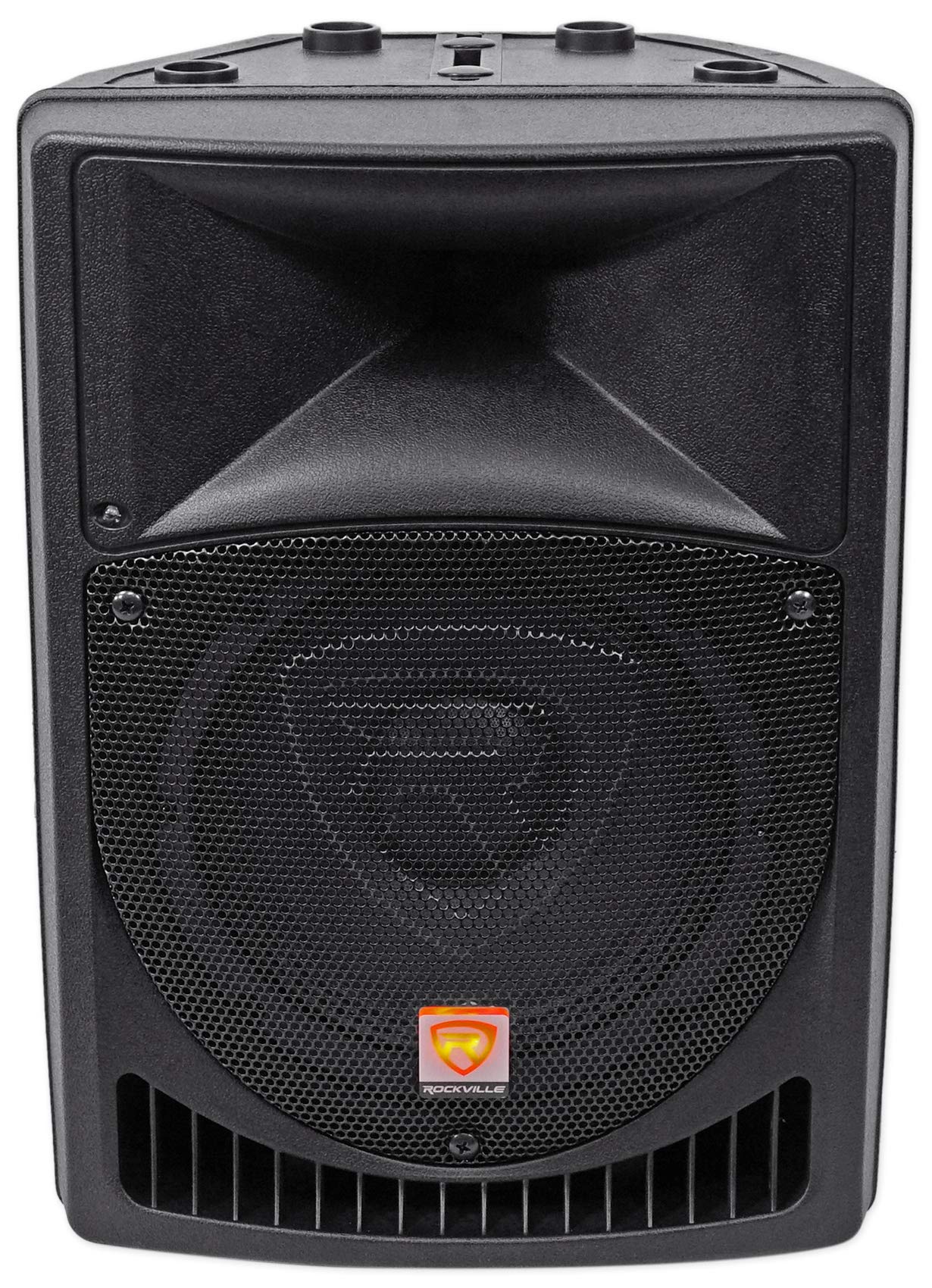 Pair Rockville Power Gig RPG8 8" Powered Active 800 Watt 2-Way DJ PA Speakers