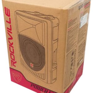 Pair Rockville Power Gig RPG8 8" Powered Active 800 Watt 2-Way DJ PA Speakers