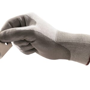 Ansell HyFlex 11-644 Polyethylene Light Duty Safety Glove with Knitwrist, Abrasion/Cut Resistant, Size 9, Gray (Pack of 12 Pair)