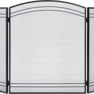 ShelterLogic 90393 Classic Fireplace Metal Screen Hearth Accessory, Black