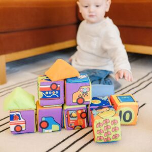 Melissa & Doug K's Kids Match and Build Soft Blocks Set For Toddlers, Building Blocks, Sensory Baby Stacking Toys