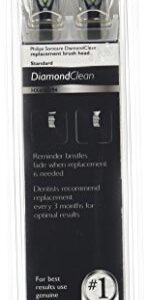 Philips Sonicare Genuine DiamondClean Replacement Brush Heads, Black, 2 Pack, HX6062/94