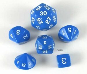 koplow games blue special who knew 6 dice set