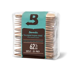 boveda 62% two-way humidity control packs for storing 1 lb – size 67 – 20 pack – moisture absorbers for storage containers – humidifier packs – hydration packets in resealable bag