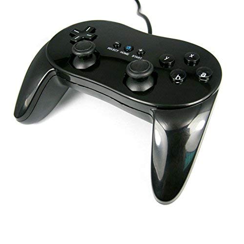 OSTENT Wired Classic Controller Pro Gamepad Joystick for Nintendo Wii Remote Console Video Game Color Black