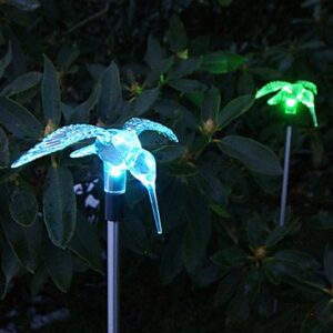 solar color changing hummingbird style garden stake light