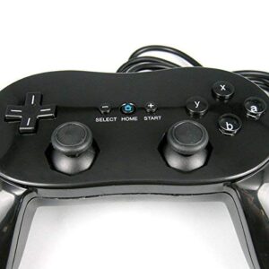 OSTENT Wired Classic Controller Pro Gamepad Joystick for Nintendo Wii Remote Console Video Game Color Black