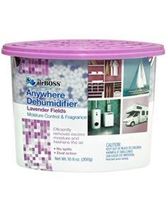 airboss anywhere dehumidifier and moisture absorbent, lavender fields scent for a fresh smelling home, 10.6 oz, 6 pack