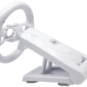 OSTENT Multi-angle Racing Game Steering Wheel Stand for Nintendo Wii Console Controller Color White