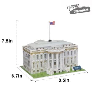 Liberty Imports The White House 3D Puzzle - Architectural Puzzles for Adults and Kids - Building Model DIY Kit, 35 Pieces