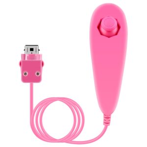 ostent motion based wired nunchuck controller for nintendo wii console video game color pink